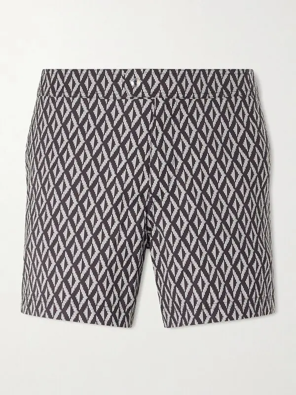 TOM FORD Straight-leg Printed Swim Shorts - Black