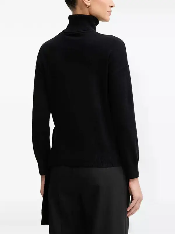 GAUDI Ribbed Turtleneck Sweater With Tie Detail