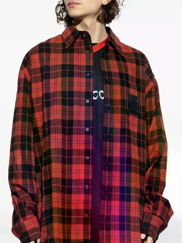 Vetements S-simply-check-hgbt Checked Patch Shirt
