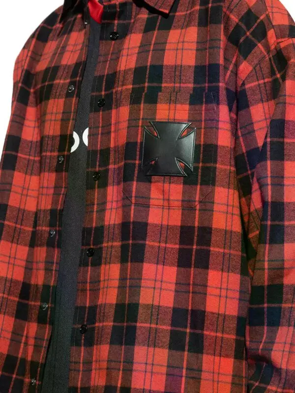 Vetements S-simply-check-hgbt Checked Patch Shirt