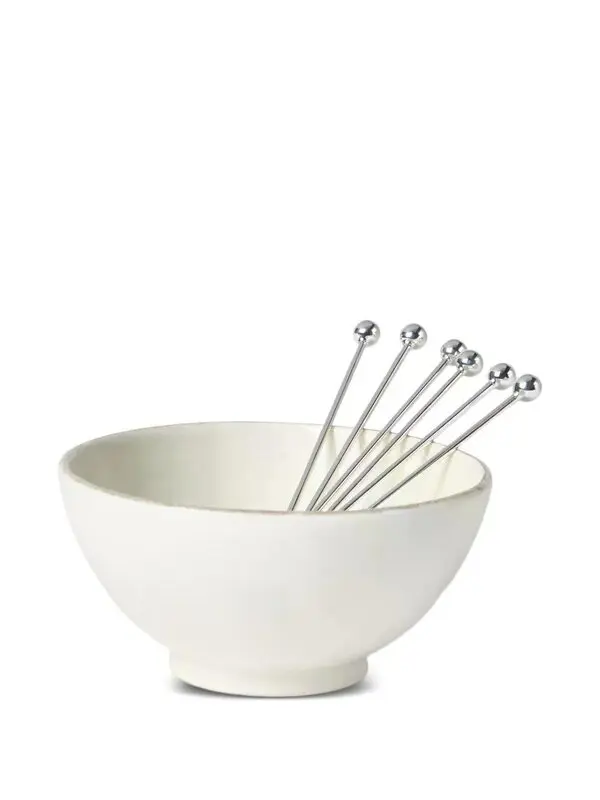 Brunello Cucinelli Set Of Six -plated Steel Cocktail Picks - Silver