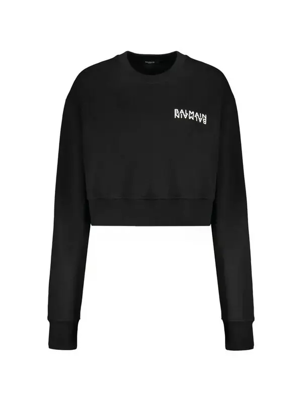Balmain Cropped Logo Sweatshirt
