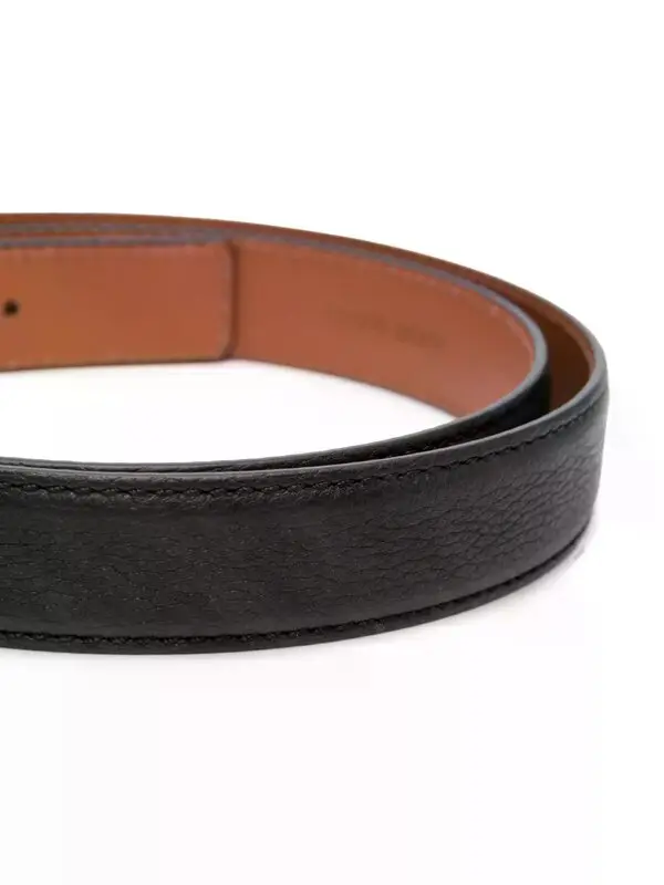 Santoni Leather Belt - Black