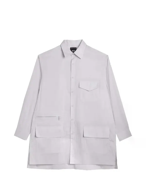Y3 Patch-pocket Long Sleeve Shirt - Grey