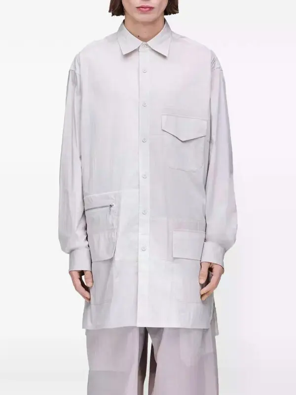 Y3 Patch-pocket Long Sleeve Shirt - Grey