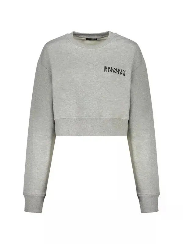 Balmain Cropped Sweatshirt - Grey