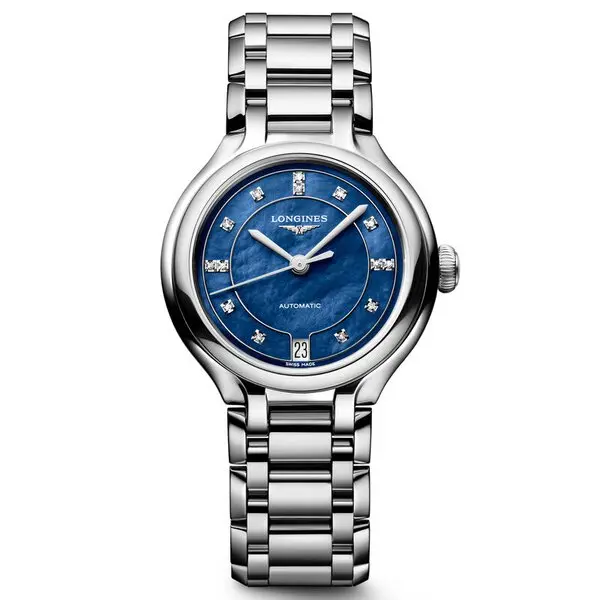 LONGINES Primaluna 34mm Blue Mother-of-pearl Dial Watch - Stainless Steel