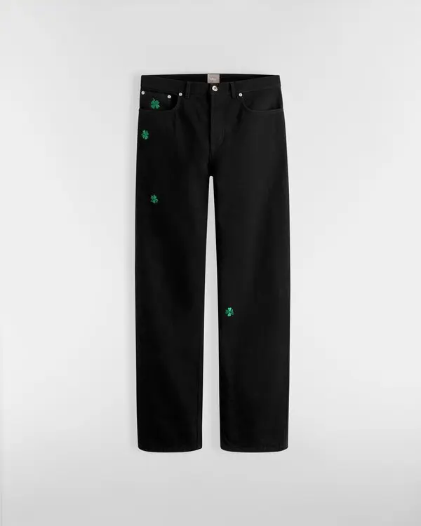 Dior Long Regular Jeans With Clover Embroideries