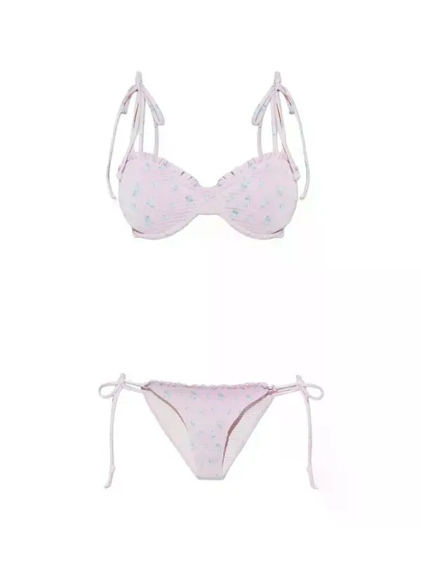 LoveShackFancy Floral Ruffled Bikini