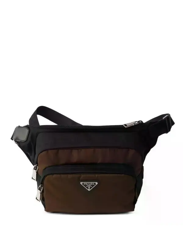 Prada Logo-plaque Shoulder Bag - Black