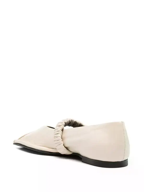 ALOHAS Square-toe Ballet Flats With Gathered Strap - Neutrals