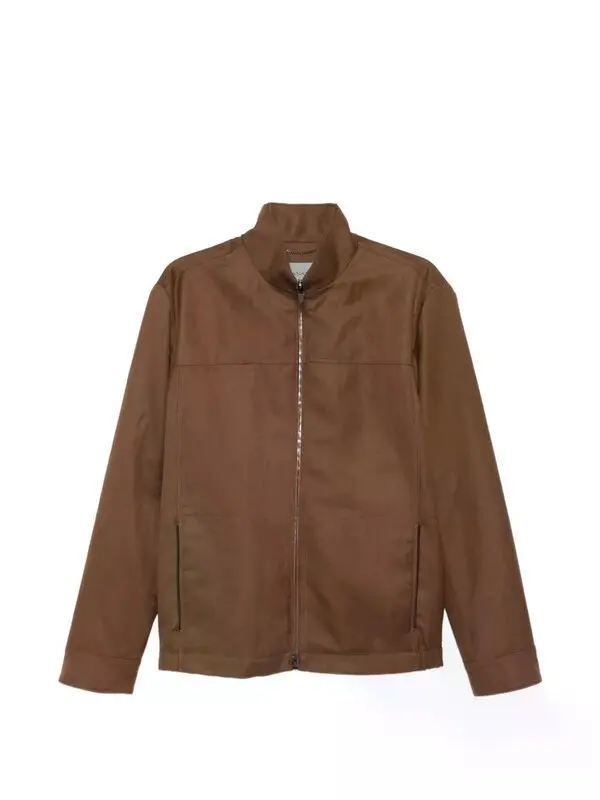 Canali Zip-up Shirt Jacket - Brown