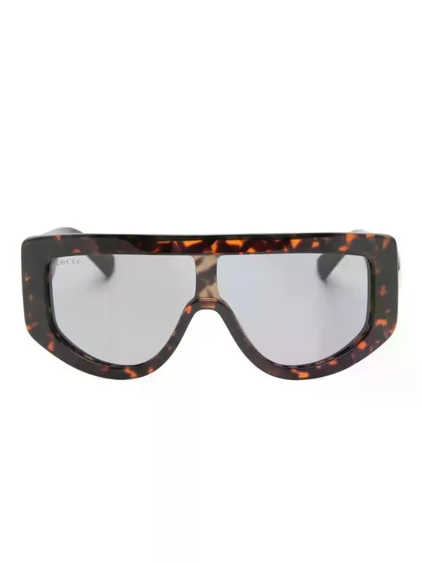 Gucci Geometric Frame Sunglasses - Brown