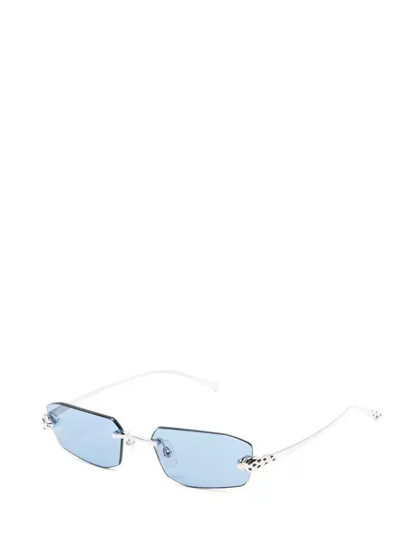 Cartier Rimless Rectangle-frame Sunglasses - Blue