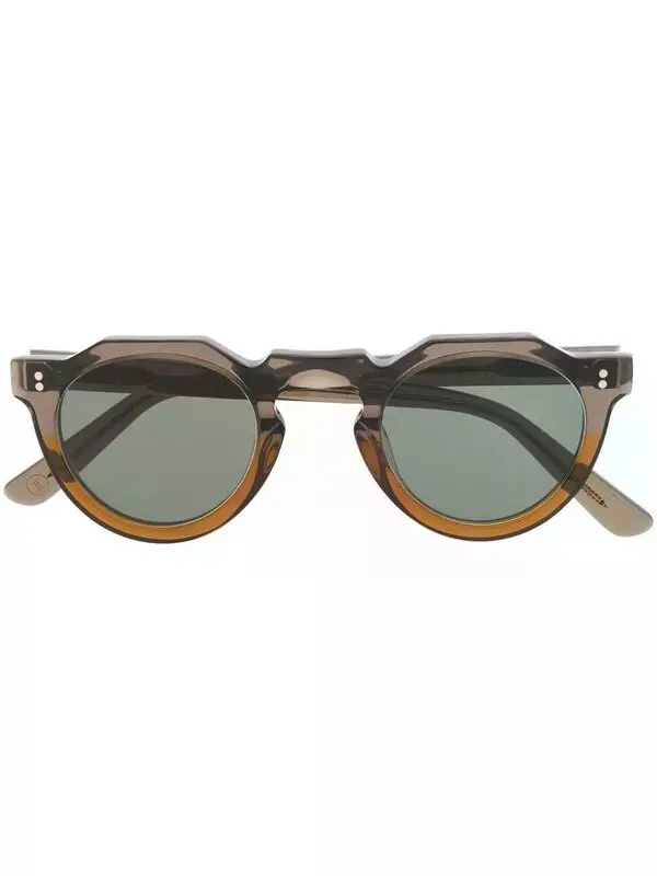 LESCA Tinted Round-frame Sunglasses - Brown
