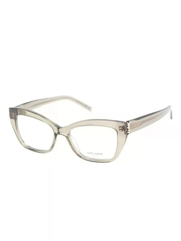 Saint Laurent Cat-eye Logo Glasses - Brown
