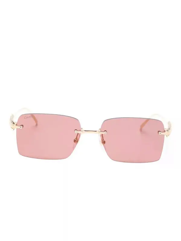 CARTIER Rectangle-frame Sunglasses - Gold