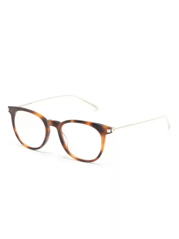 Saint Laurent Tortoiseshell-effect Round-frame Glasses