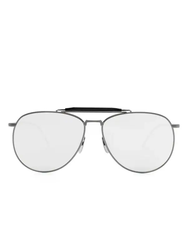 Thom Browne Pilot-frame Mirrored Sunglasses - Grey
