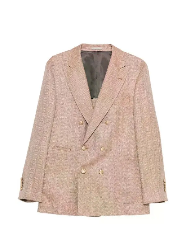 Brunello Cucinelli Herringbone Double-breasted Jacket