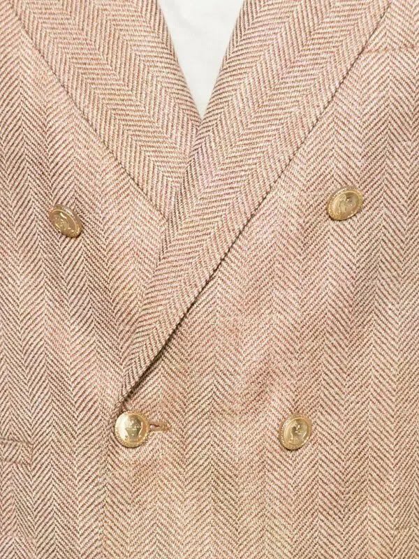 Brunello Cucinelli Herringbone Double-breasted Jacket
