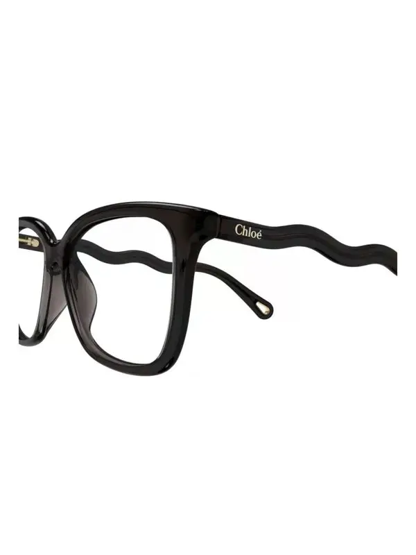 Chloé Square Frame Glasses With Wavy Temples