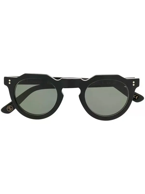 LESCA Pica Round-frame Sunglasses - Black