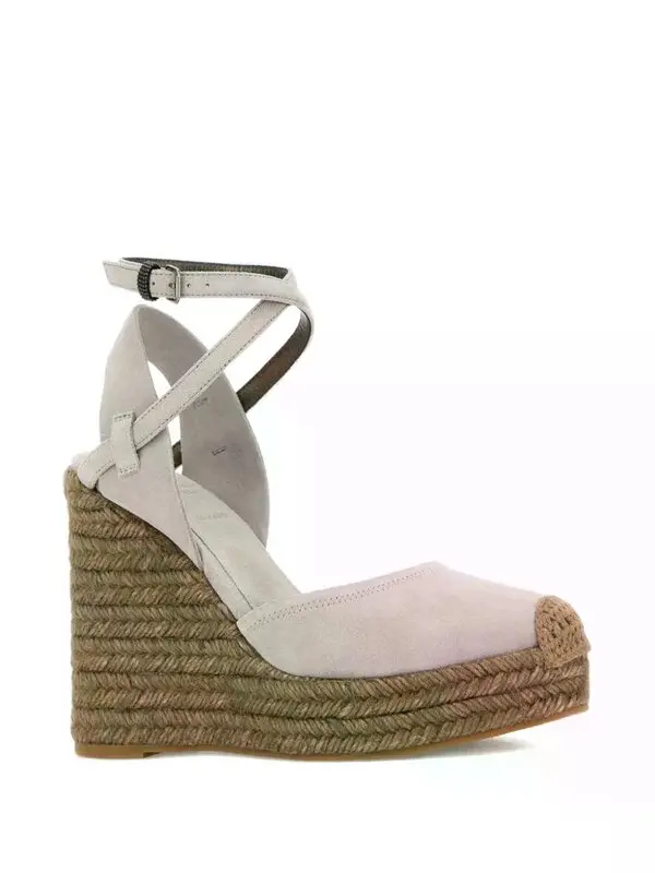 Brunello Cucinelli Ankle-strap Suede Espadrilles - Grey