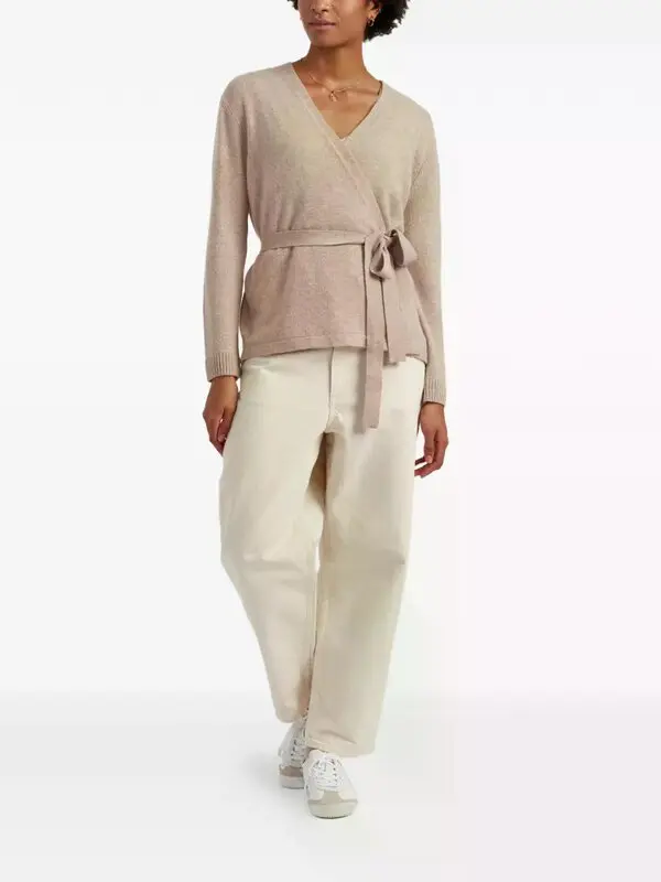 Chinti & Parker Belted Wrap Cardigan - Neutrals