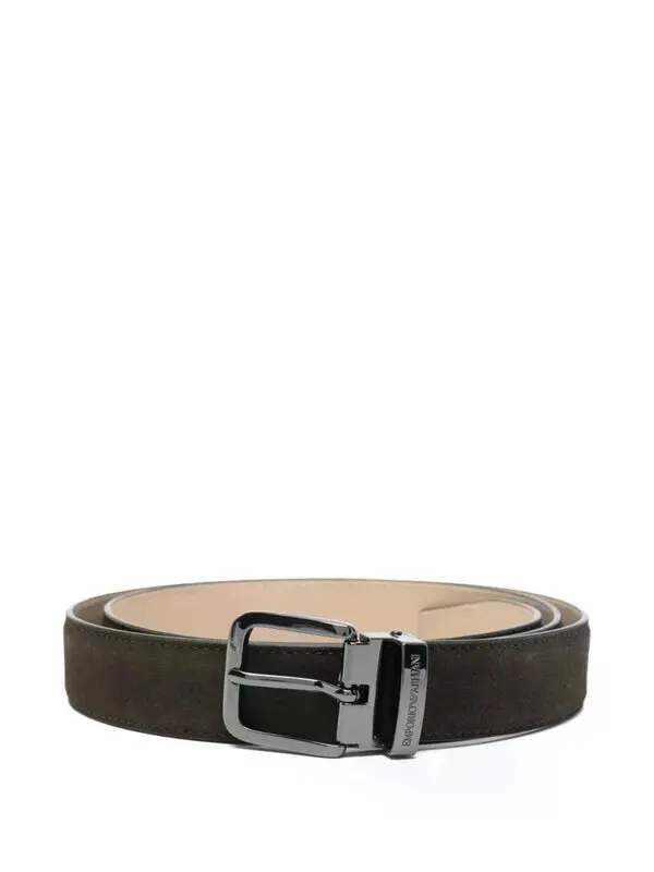 Emporio Armani Leather Buckle Belt - Brown
