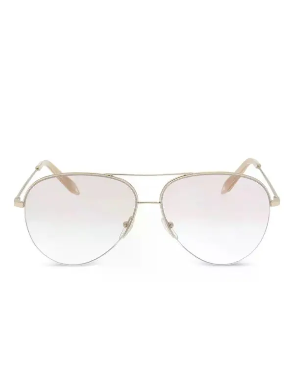 Victoria Beckham Double-bridge Aviator Sunglasses - Gold