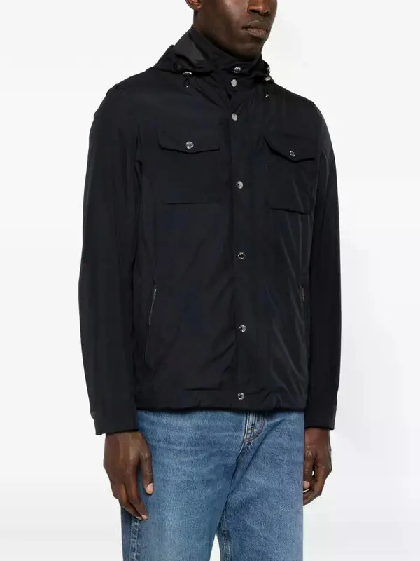 MOORER Hooded Pocket Jacket - Black