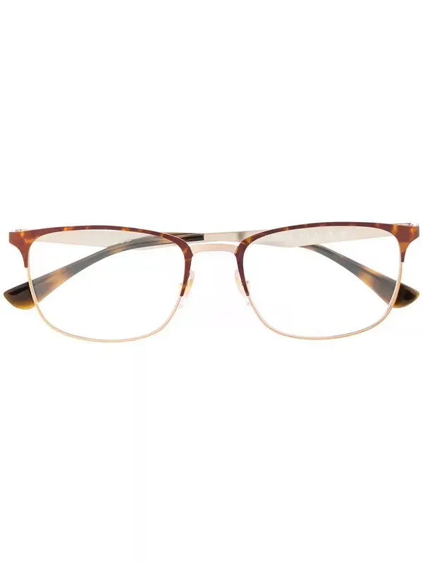 Ray-ban 6421 Half Rim Clubmaster Glasses - Brown