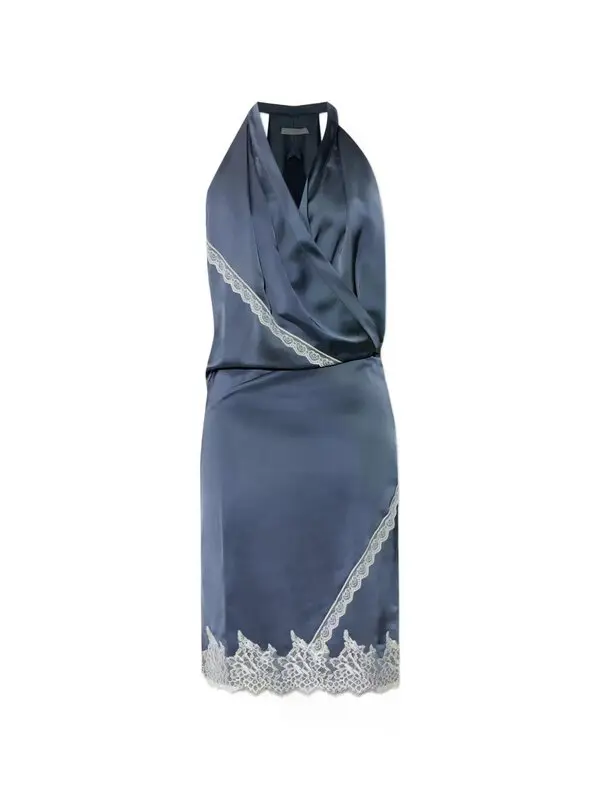 IRO PARIS Tola Lace-trim Mini Dress - Blue