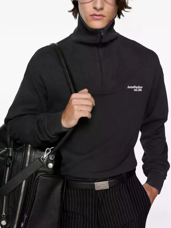 Acne Studios Zip-up Roll-neck Sweater - Black