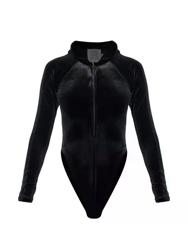 Vetements Zip-fastening Hooded Bodysuit - Black
