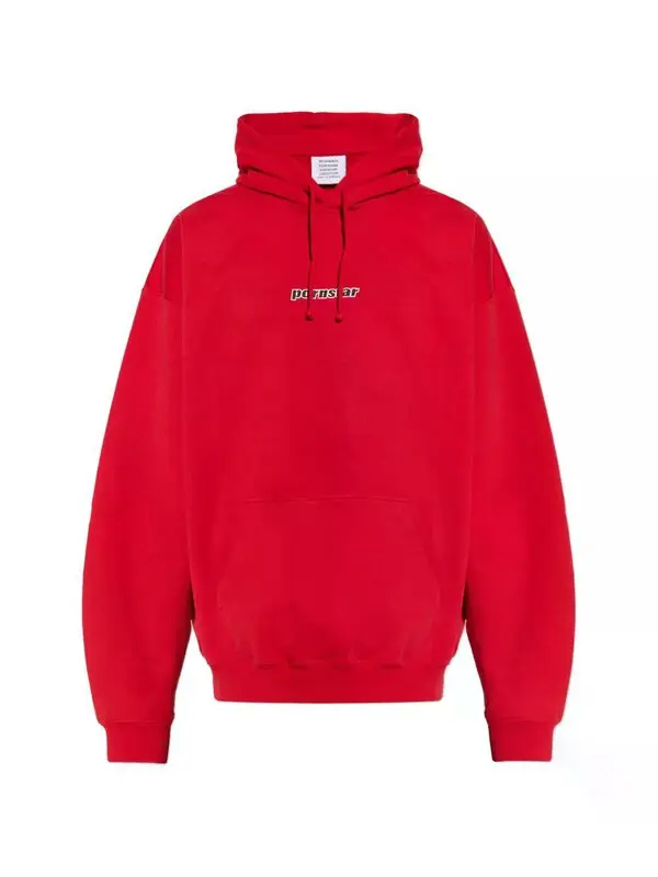 Vetements Long-sleeve Drawstring Hoodie - Red