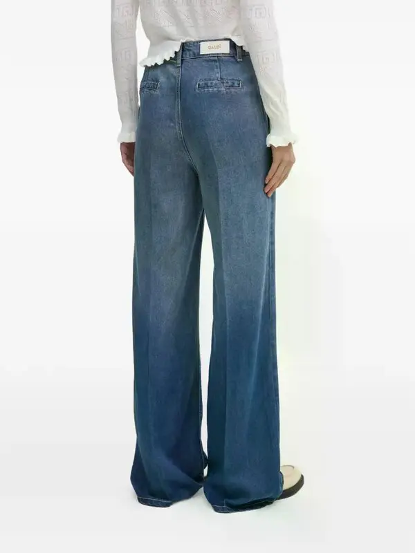 GAUDI Pleated Wide-leg Jeans