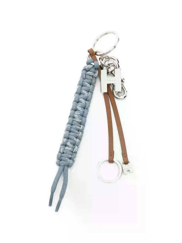 Hogan Braided Leather Keyring - Blue