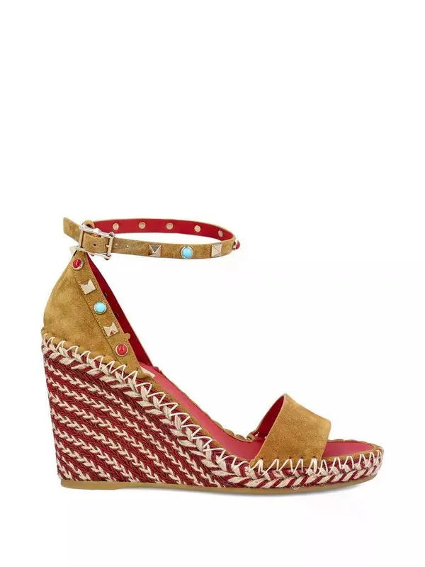 Valentino Garavani Rockstud Wedge Sandals - Neutrals