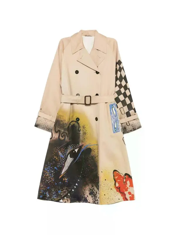 Max Mara Graphic Print Belted Coat