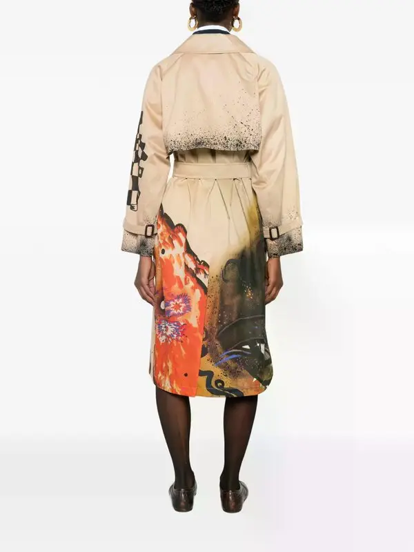 Max Mara Graphic Print Belted Coat