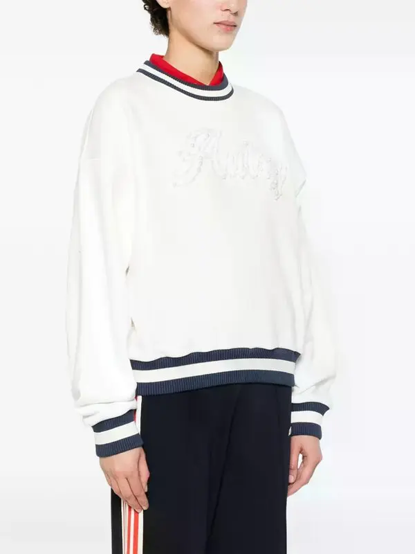 AUTRY Striped Sweatshirt With Pearl Embellishments