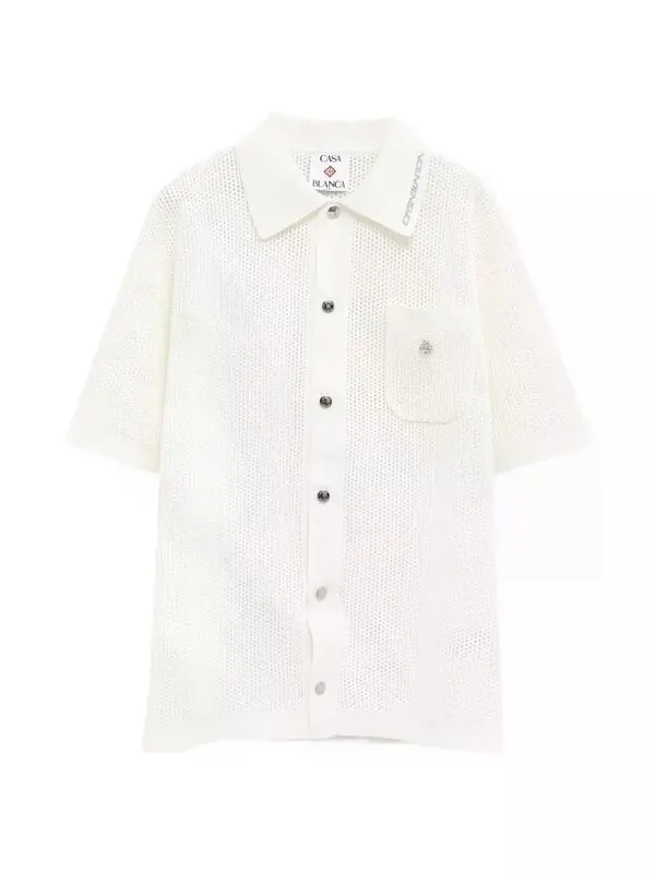 Casablanca White Short-sleeve Mesh Shirt