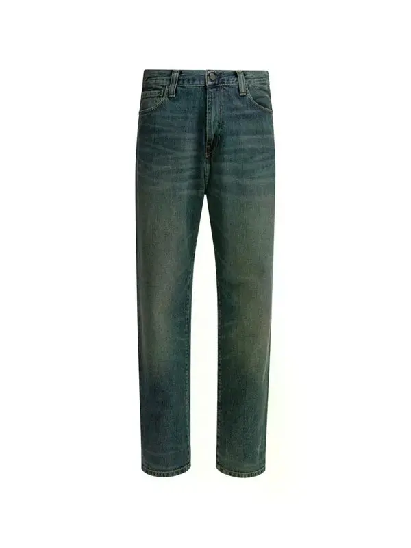 Carhartt Work In Progress Aaron Logo-patch Straight Jeans - Blue