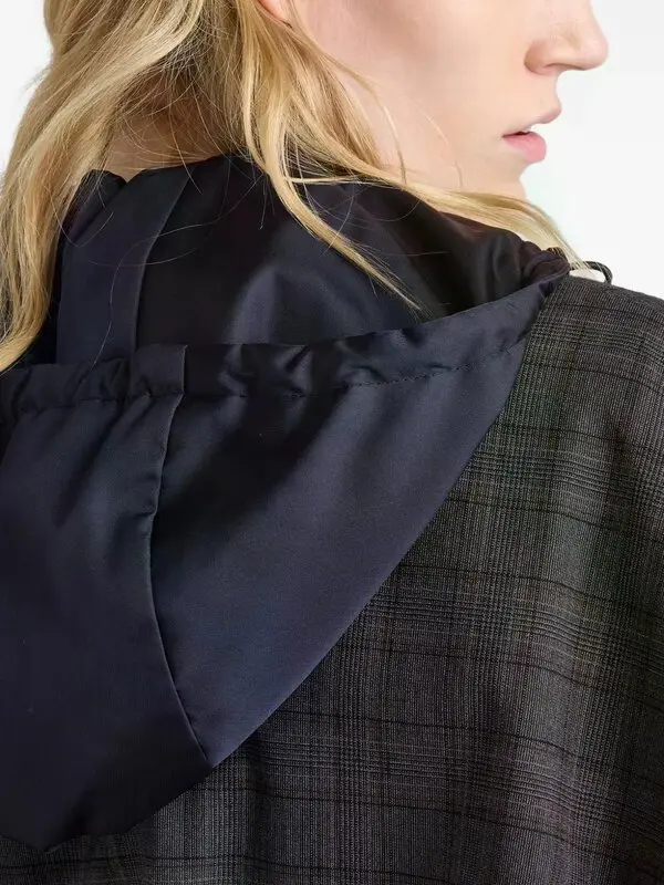 Prada Prince Of Wales Checked Wool Jacket - Grey
