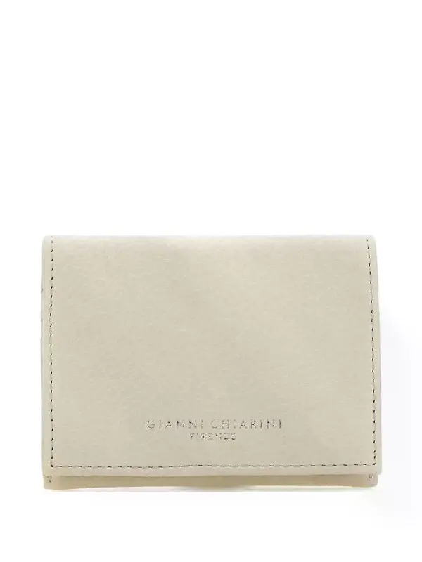 GIANNI CHIARINI Dollaro Pebbled Logo Card Holder - White