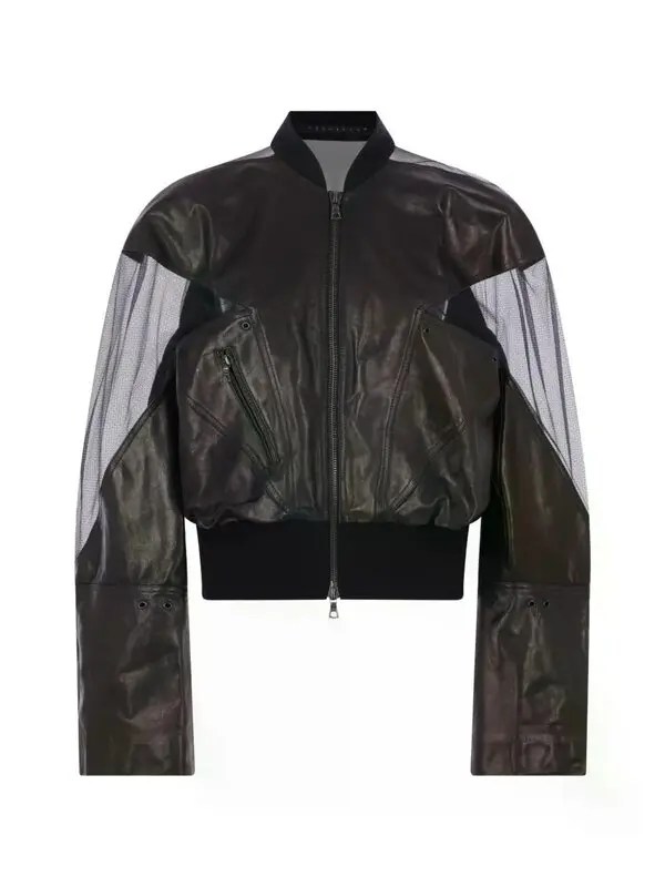 YEHUAFAN Tulle-panelled Bomber Jacket