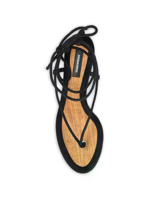 Dsquared2 Tie Ankle Strap Sandals - Black