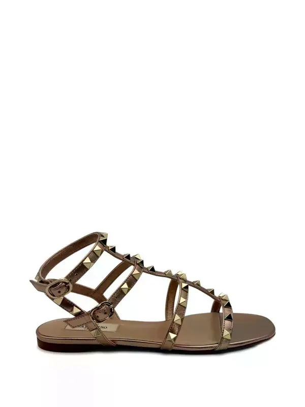 Valentino Garavani Rockstud Strap Sandals - Brown